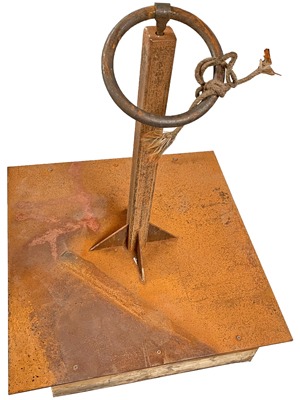 Heavy Weathered Metal Tethering Posts Bases | Theme Traders